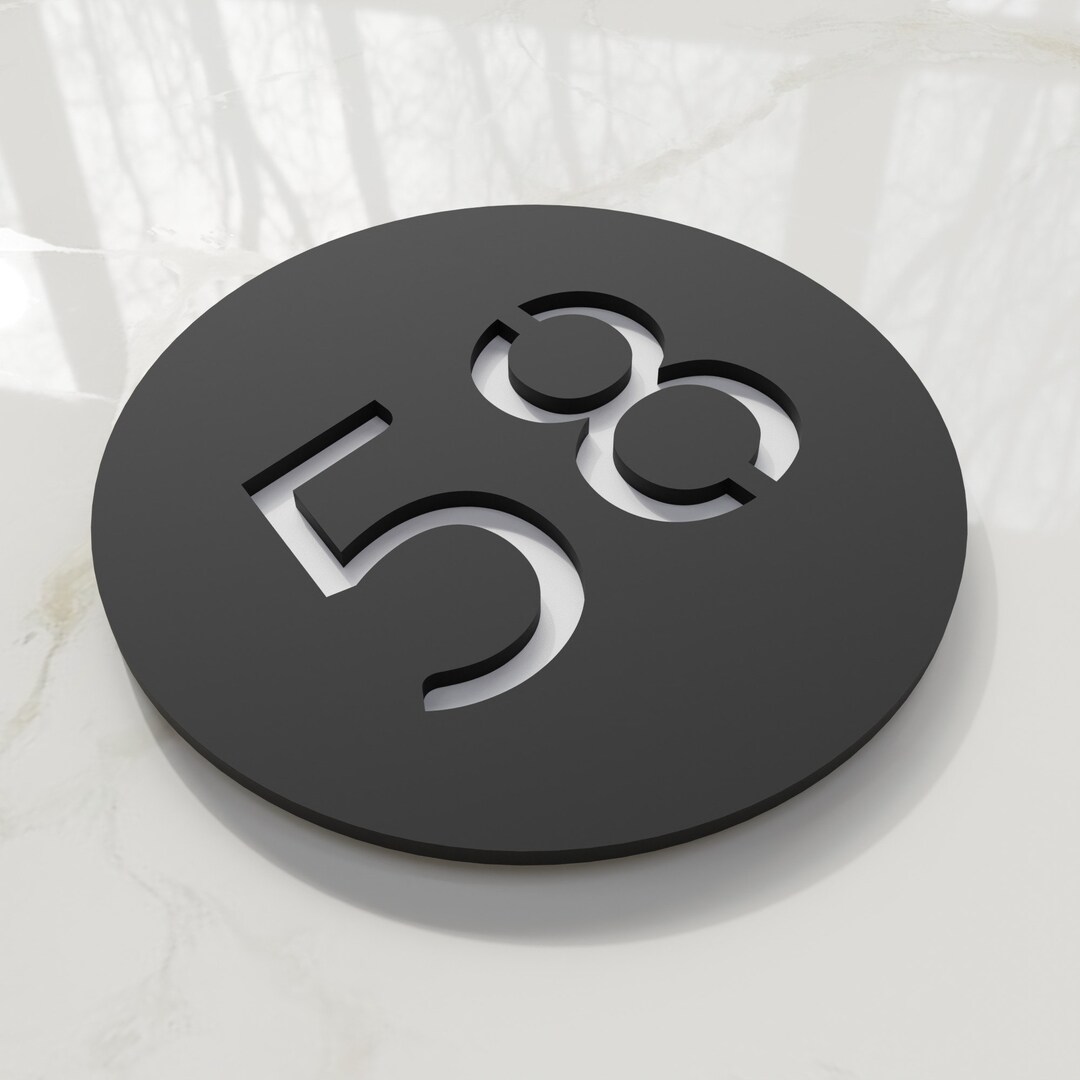 Round Number Plaque. Exam Room Numbers. Door Number Sign. Apartment ...