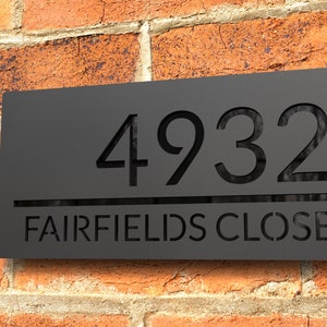 Modern House Numbers Sign, Custom Matt Black House Numbers, Bespoke ...