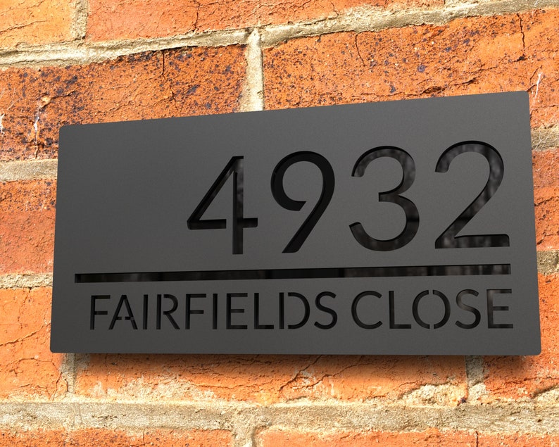 Modern House Numbers Sign Custom Matt Black House Numbers - Etsy