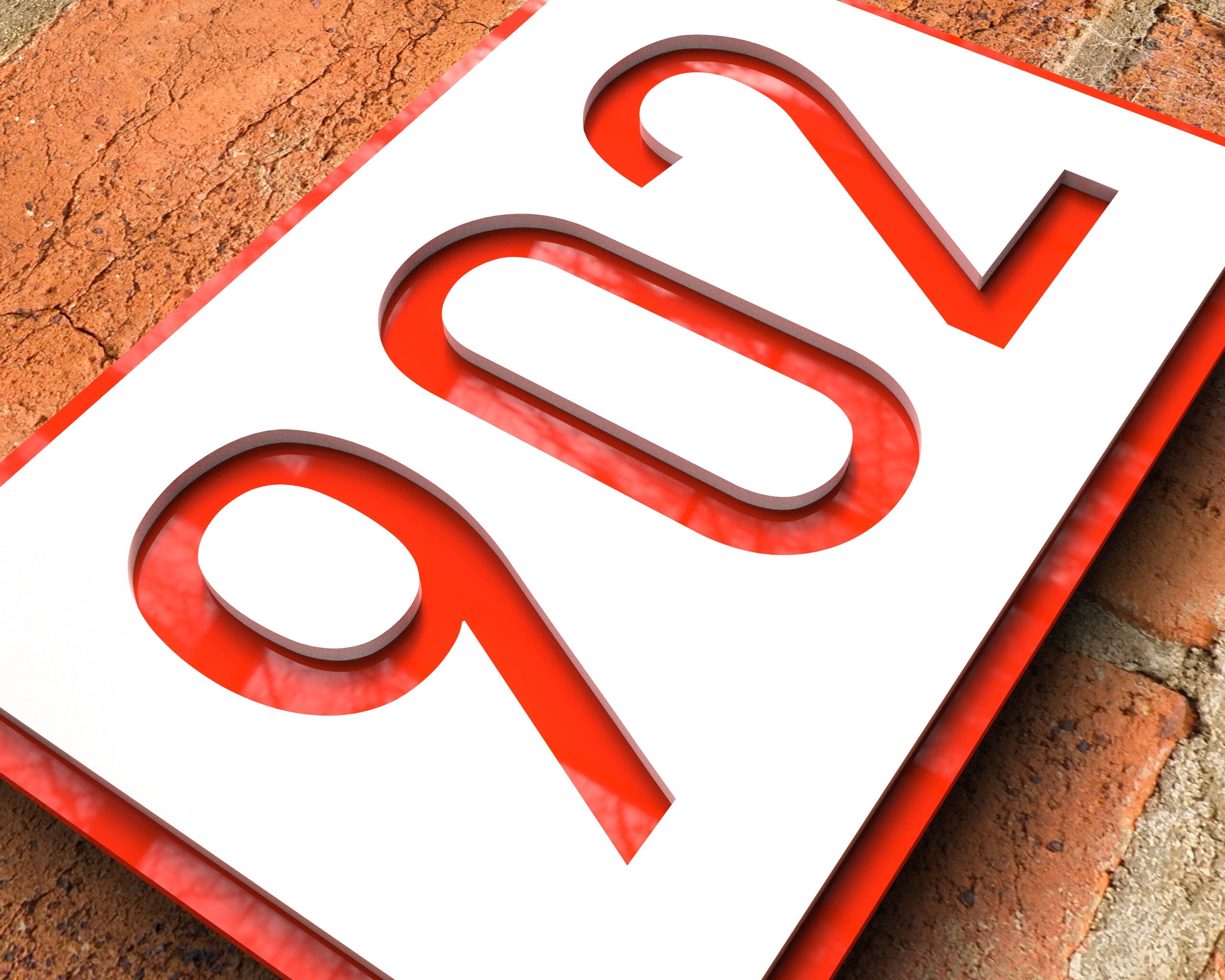Custom Red Horizontal House Numbers, Custom Address Name Plaque - Etsy