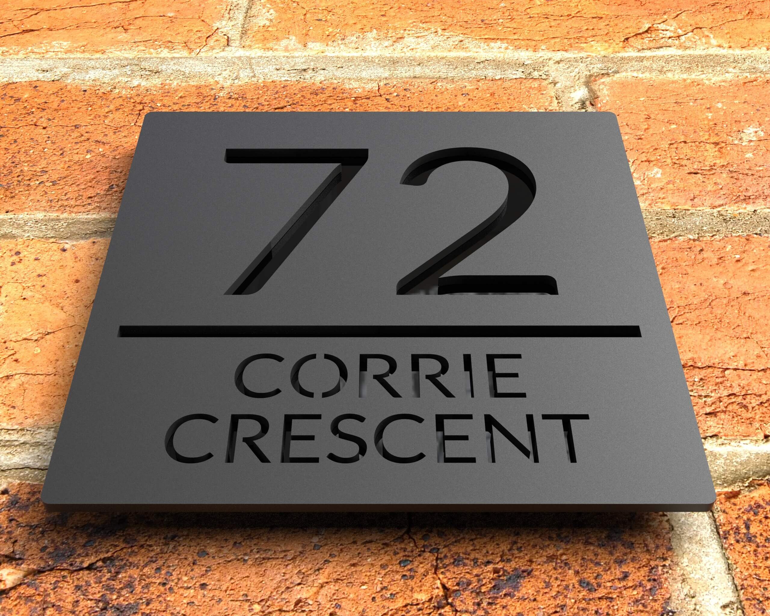 Modern Black House Number Sign, Custom Matt Black Acrylic House Numbers ...