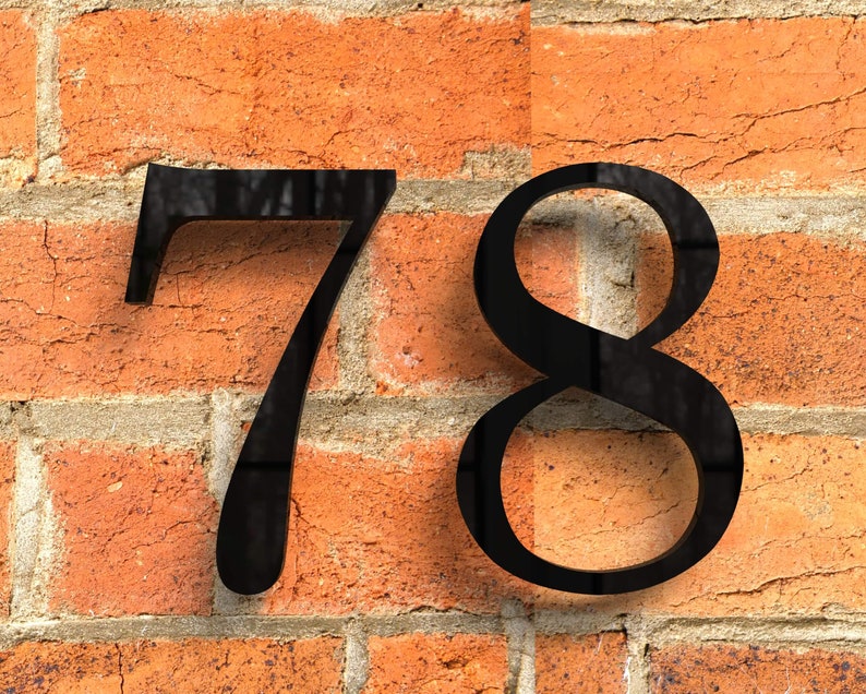 6 Inch Modern House Numbers and Letters Custom Mid-century - Etsy