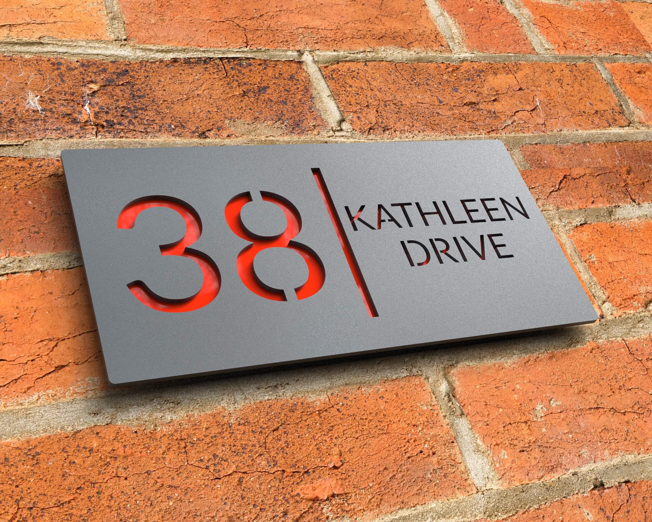 Modern Floating House Number Sign, Custom Matt Anthracite Grey Acrylic ...