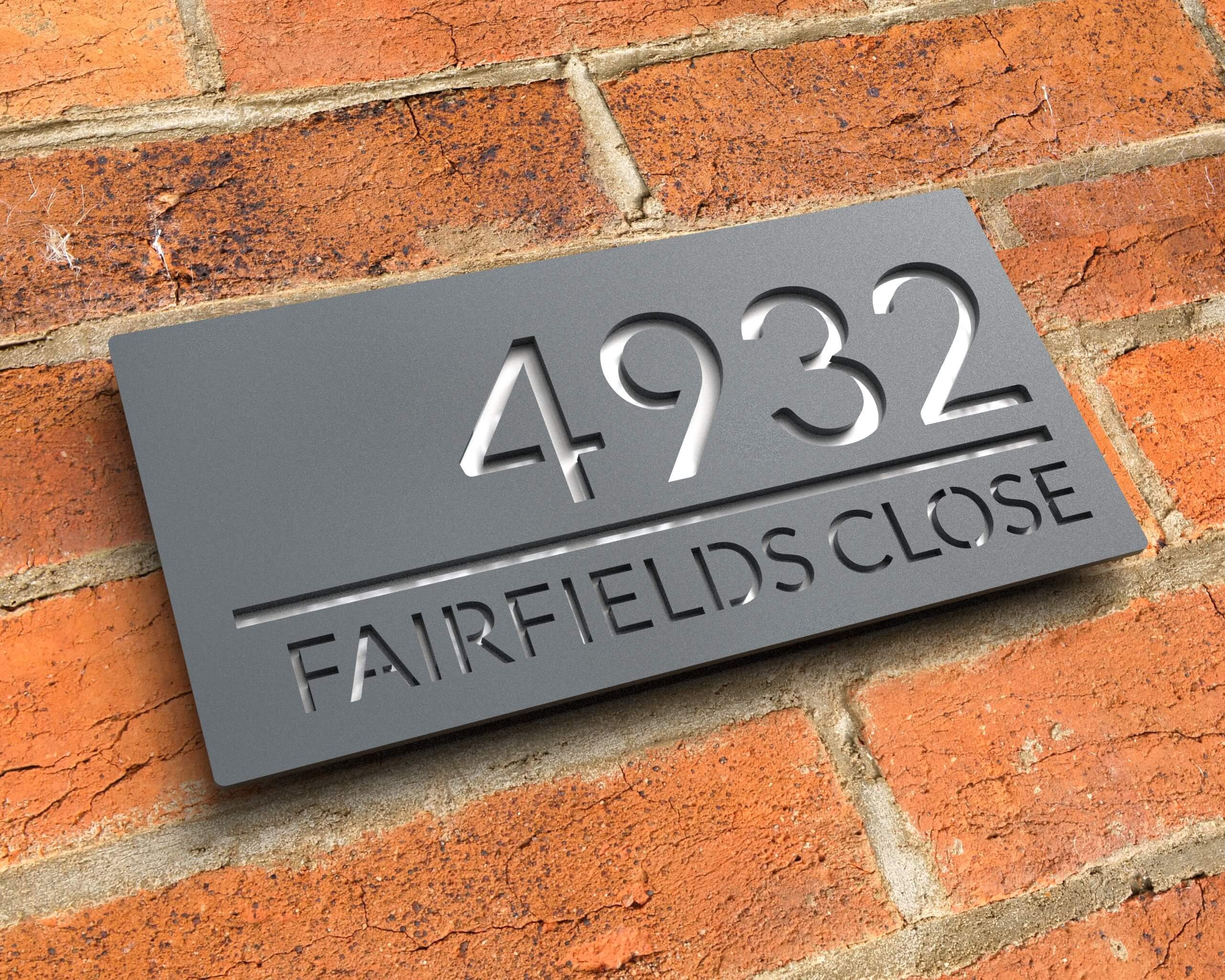 Modern Floating House Number Sign, Custom Matt Anthracite Grey Acrylic ...