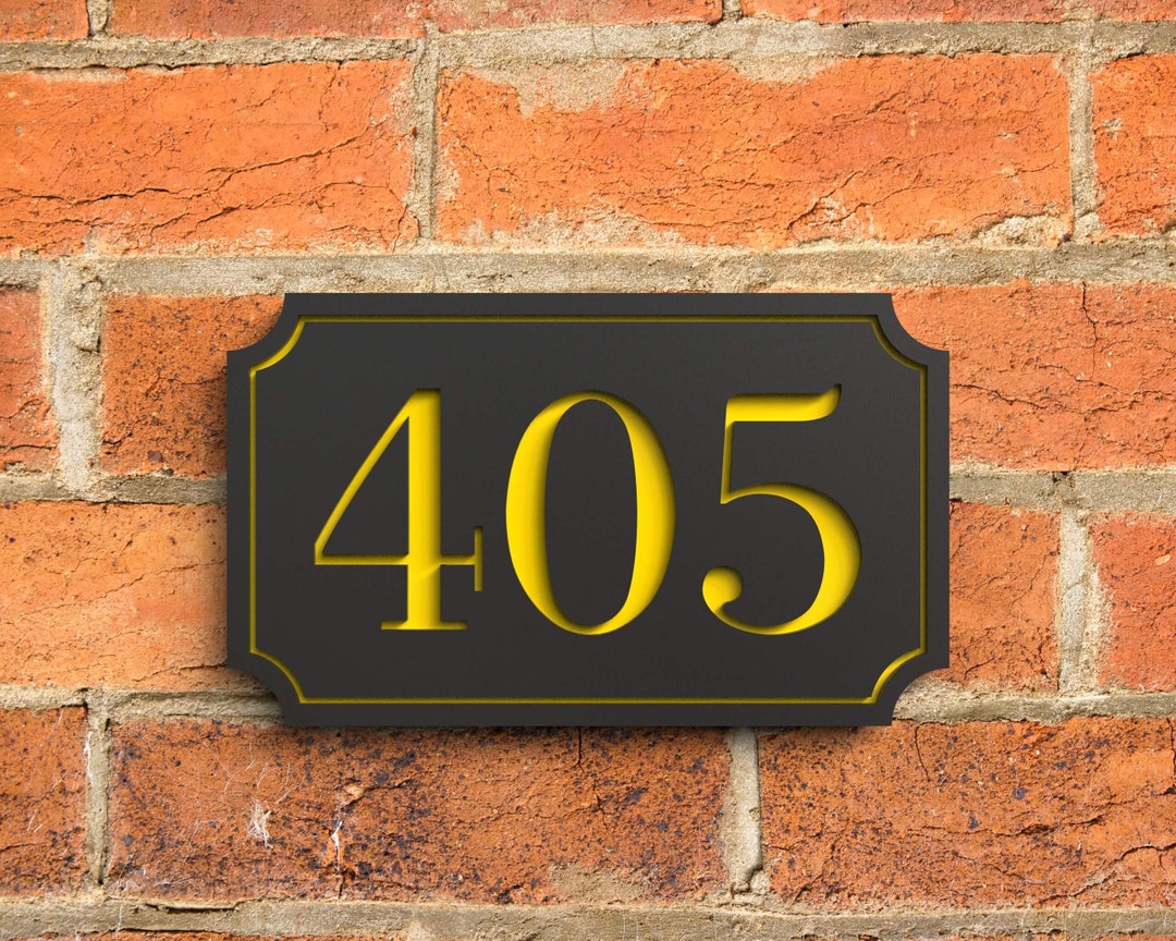 Modern House Numbers, Custom Address Sign Horizontal Plaque, Modern ...
