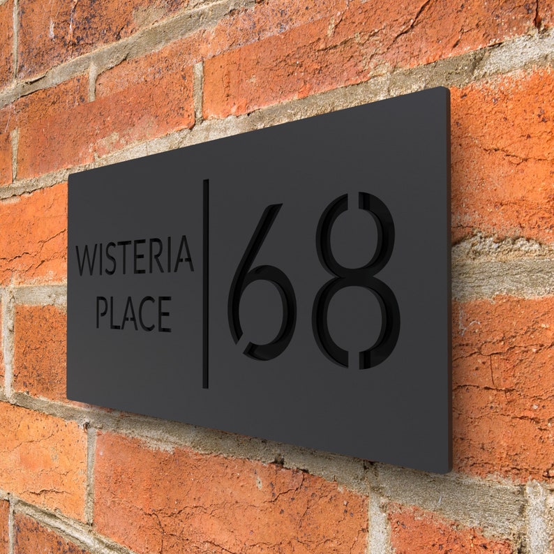 Modern Black House Number Sign Custom Matt Acrylic House - Etsy
