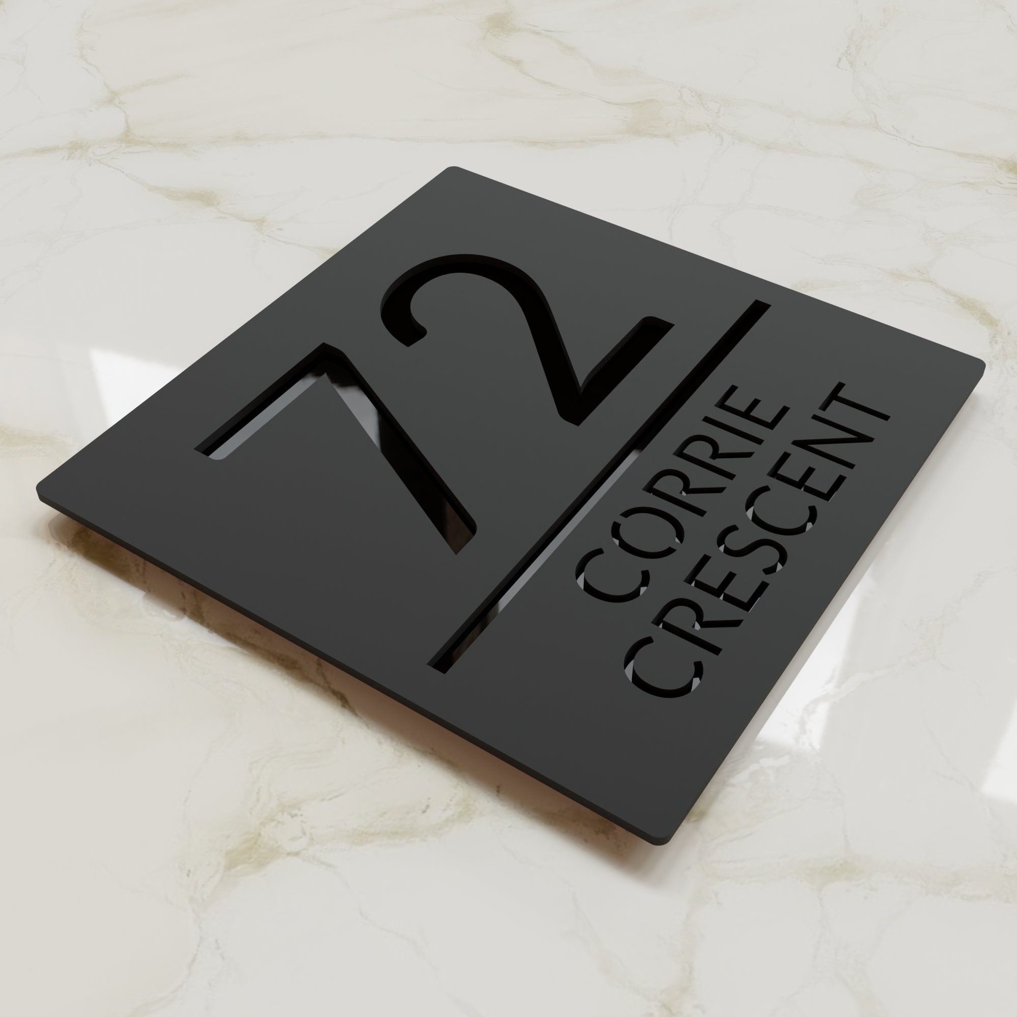 Modern House Numbers, Custom Matt Black Acrylic House Numbers, Bespoke ...