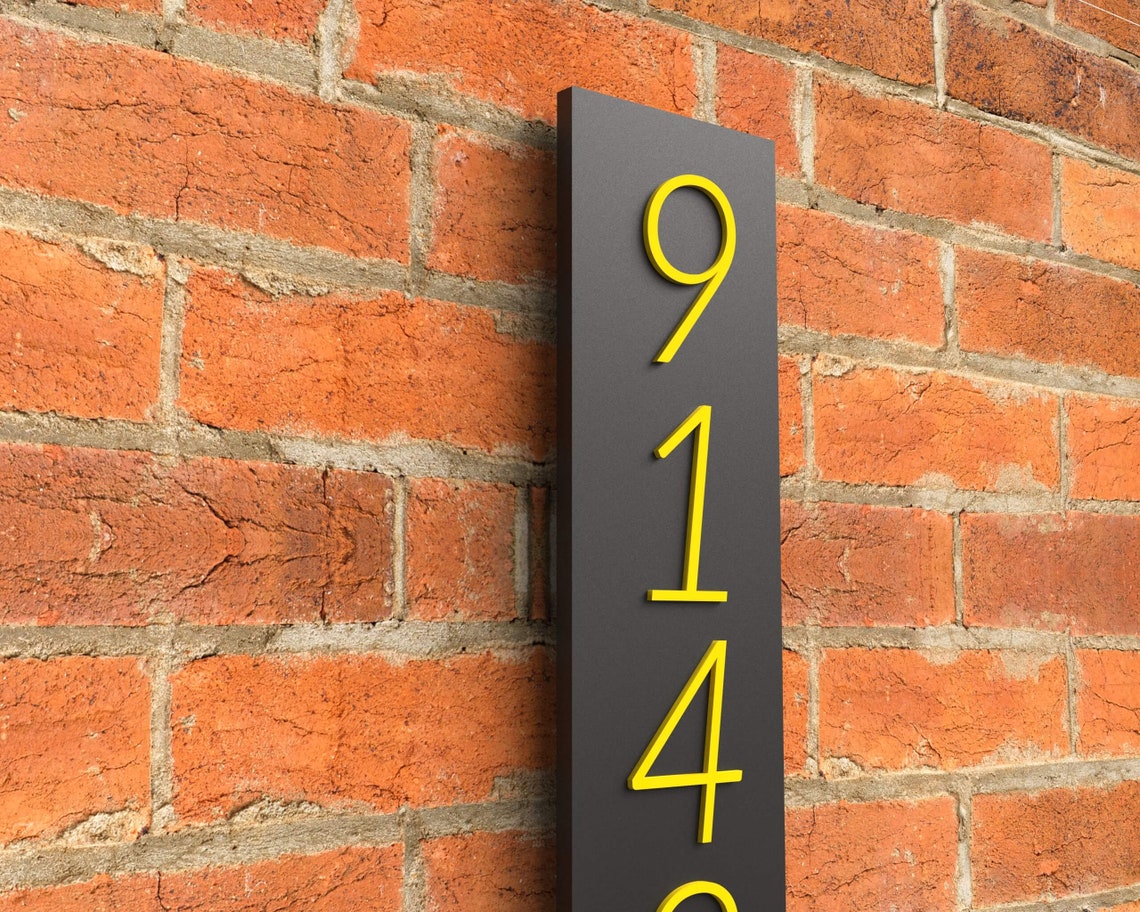 Modern House Numbers, Vertical Address Number Sign, Custom House ...