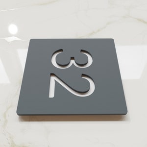 Modern Door Numbers, Custom Matt Anthracite Grey Acrylic House Numbers ...