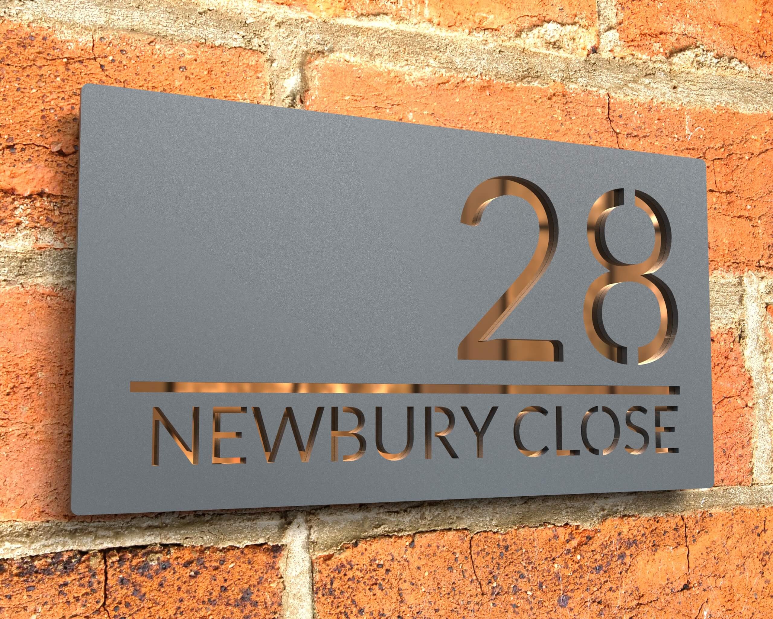 Modern Floating House Number Sign, Custom Matt Anthracite Grey Acrylic ...