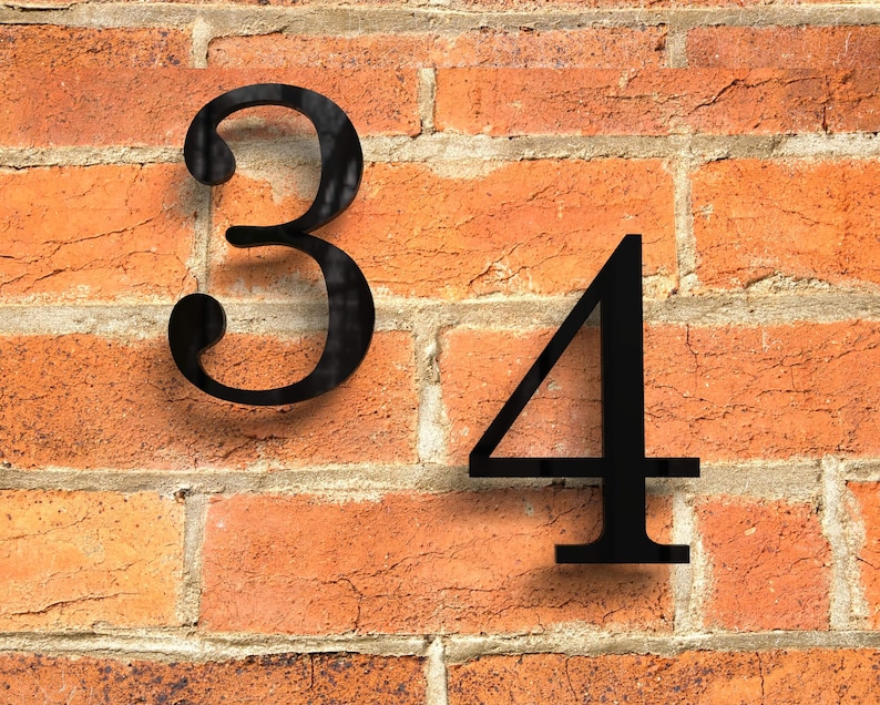 10 Inch Modern House Numbers and Letters, Custom Mid-century Modern ...