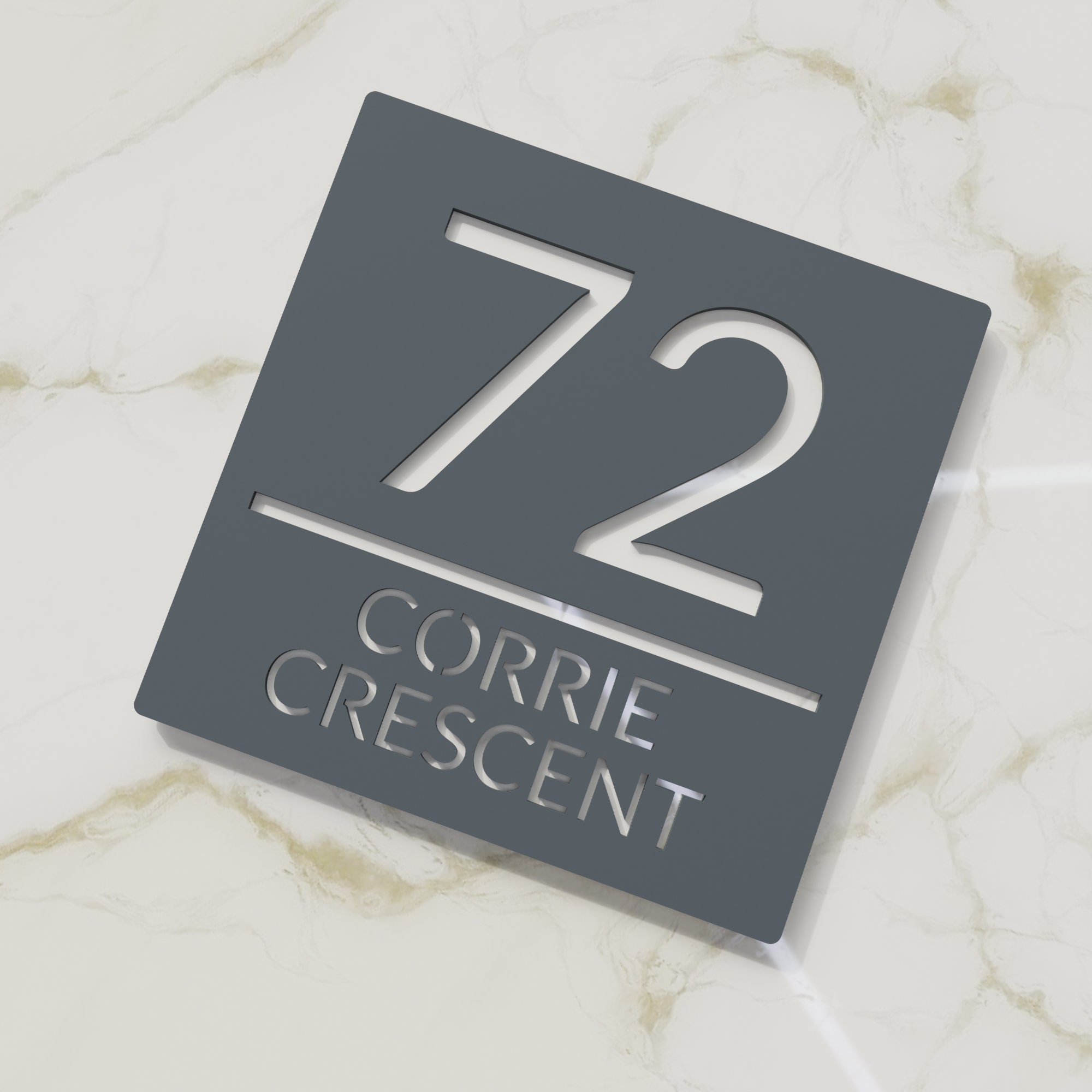 Modern Anthracite Grey House Numbers, Custom Matt Grey Acrylic House ...