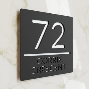 Modern House Numbers, Custom Matt Black Acrylic House Numbers, Bespoke ...