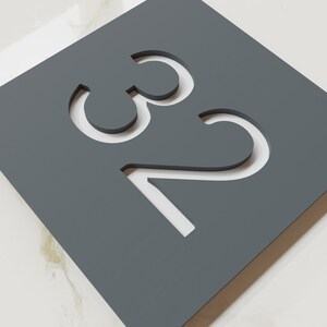 Anthracite Grey Number Plaque. Exam Room Numbers. Door Number Sign ...