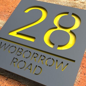 Modern House Number Sign, Custom Matt Grey House Numbers, Bespoke House ...