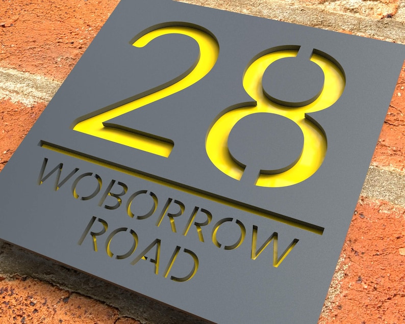 Modern House Number Sign Custom Matt Grey House Numbers - Etsy