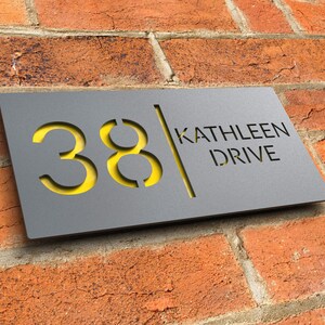 Modern Floating House Number Sign, Custom Matt Anthracite Grey Acrylic ...