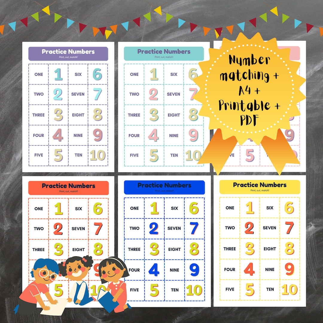 Number Matching Game Vocabulary Cards Flash Cardspreschool - Etsy
