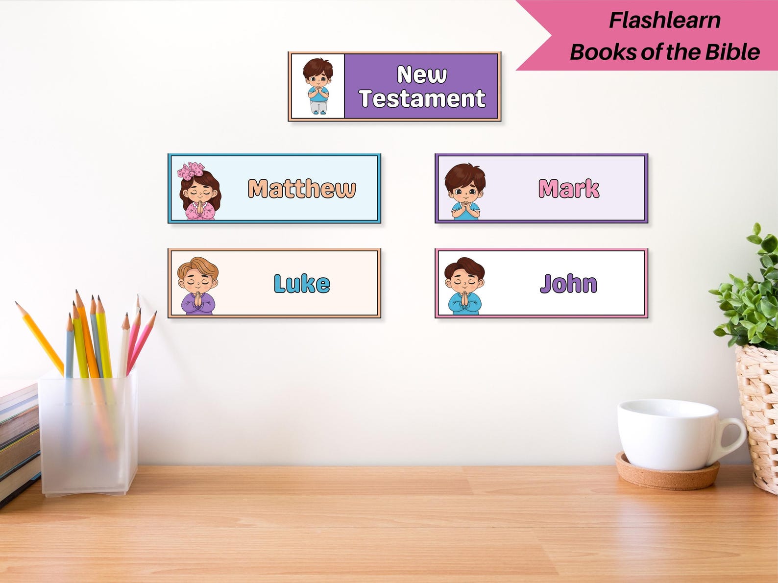 Bible Books Flashcards - Educational Printable for Bible Study, Sunday ...