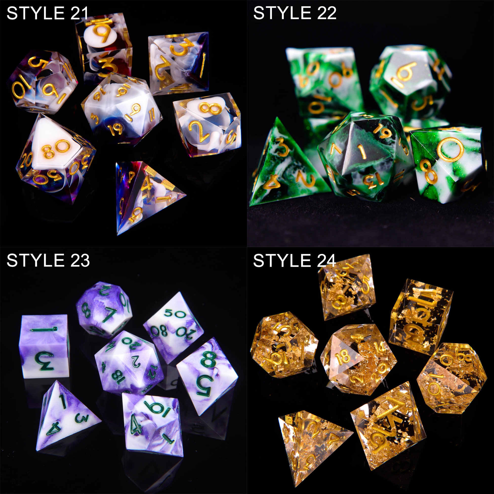 DND Dice Set Light Blue Underwater World Resin Sharp Edge - Etsy