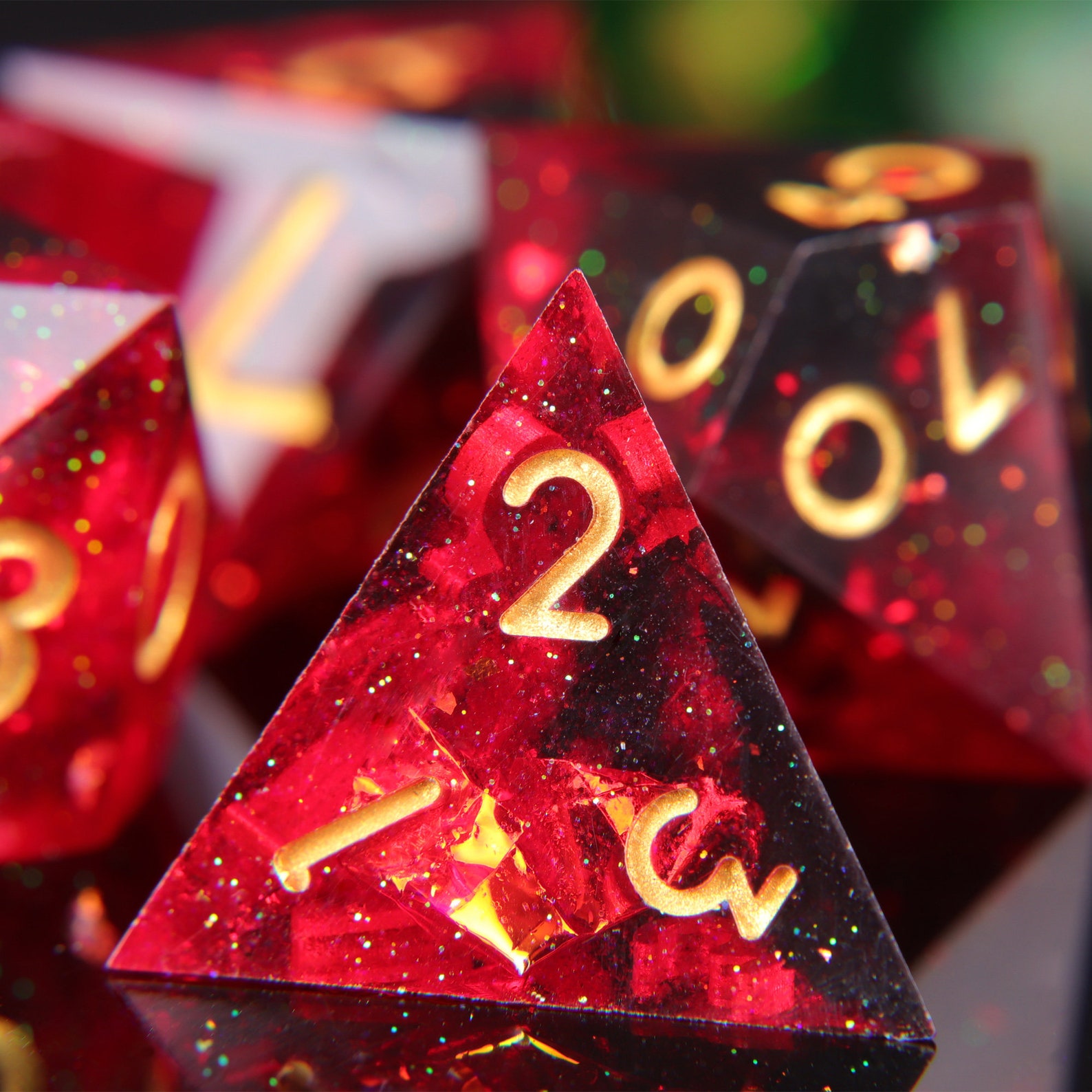 Red Lightning DND D20 Dice Resin Sharp Edge Dice Set D&D - Etsy UK