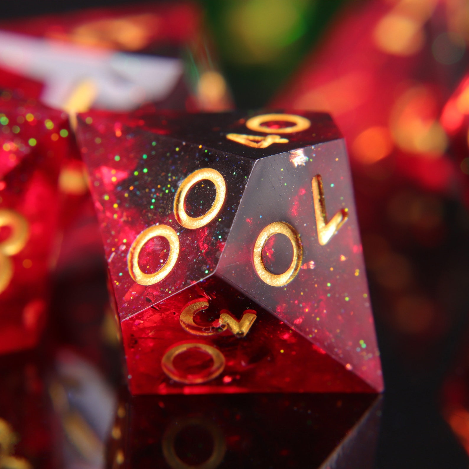 Red Lightning DND D20 Dice Resin Sharp Edge Dice Set D&D - Etsy UK