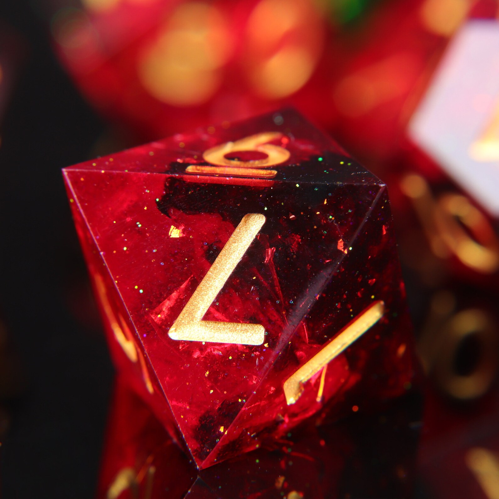 Red Lightning DND D20 Dice Resin Sharp Edge Dice Set D&D - Etsy UK