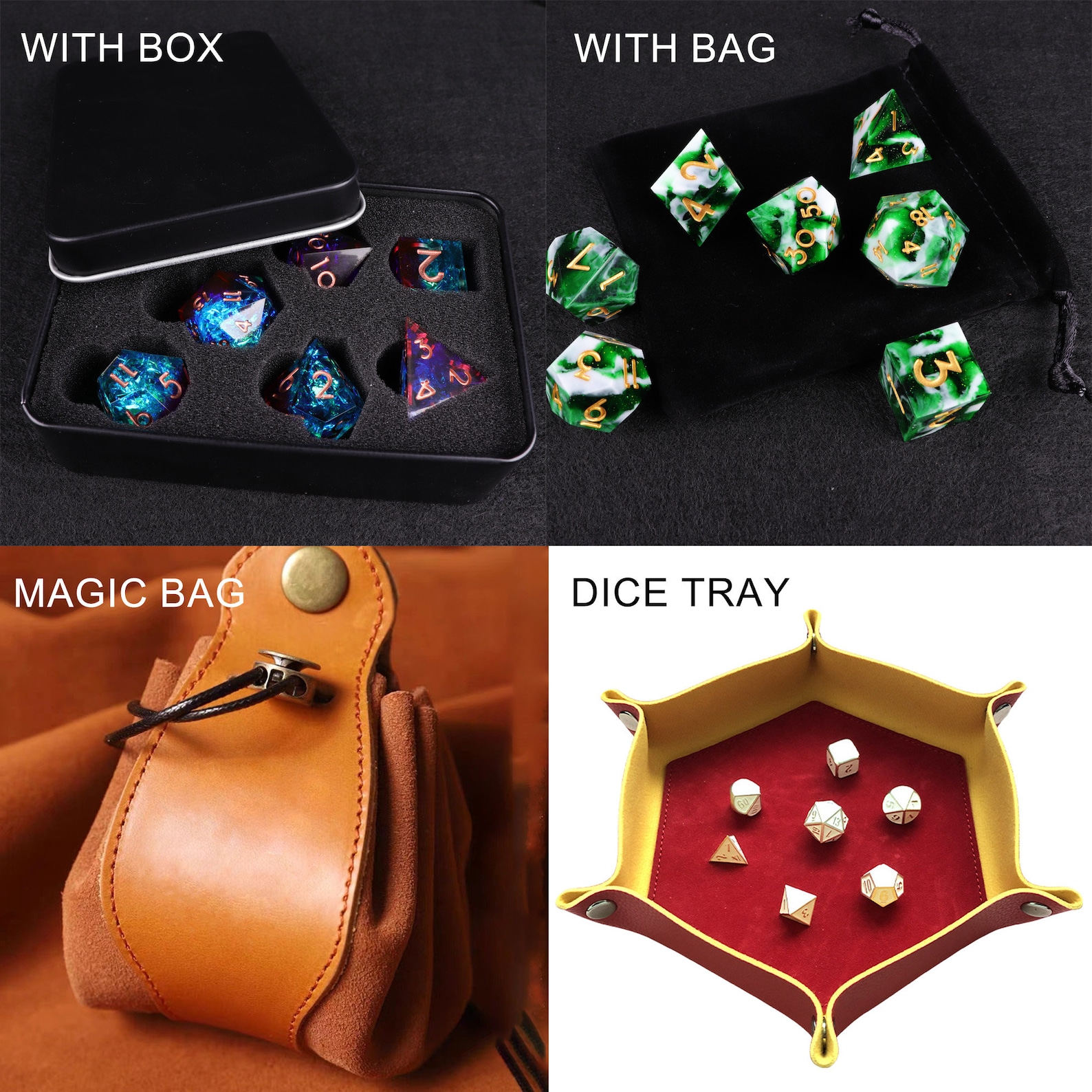 Light Blue DND Dice Set, Resin Sharp Edge Dice Set, D&D Dice Set for ...