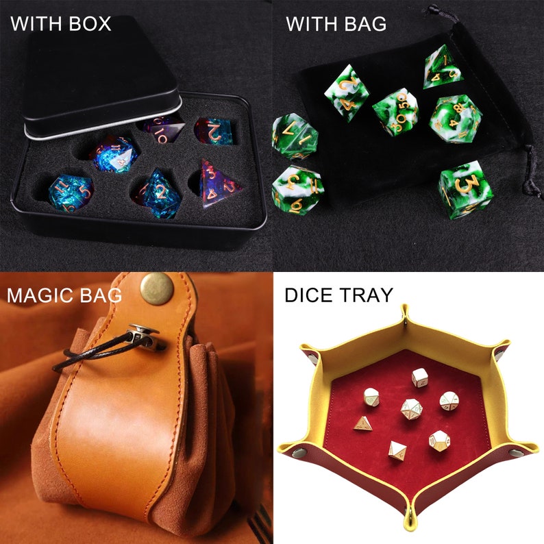 Light Blue DND Dice Set, Resin Sharp Edge Dice Set, D&D Dice Set for ...