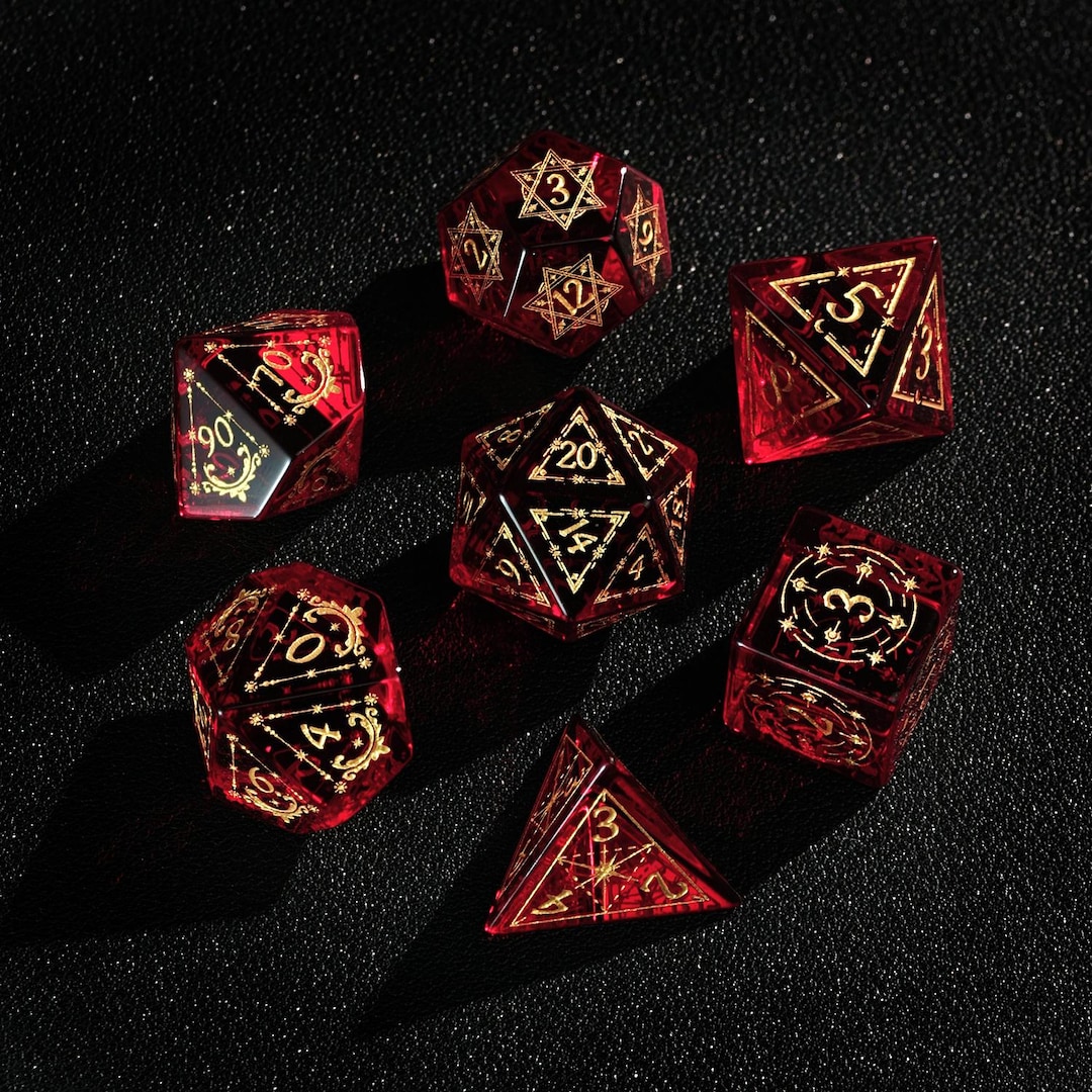 Red Garnet DND Dice Set (birthday Gift), Dice Set, Dungeons & Dragons ...