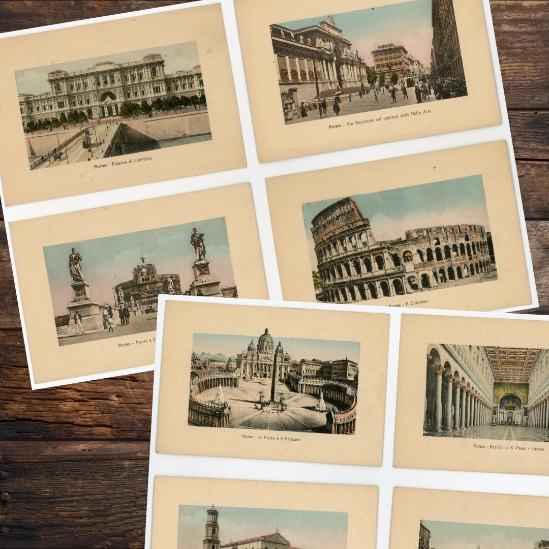 1940's Rome Postcards - Set 2 - Digital Download - 1200 DPI - Vintage ...