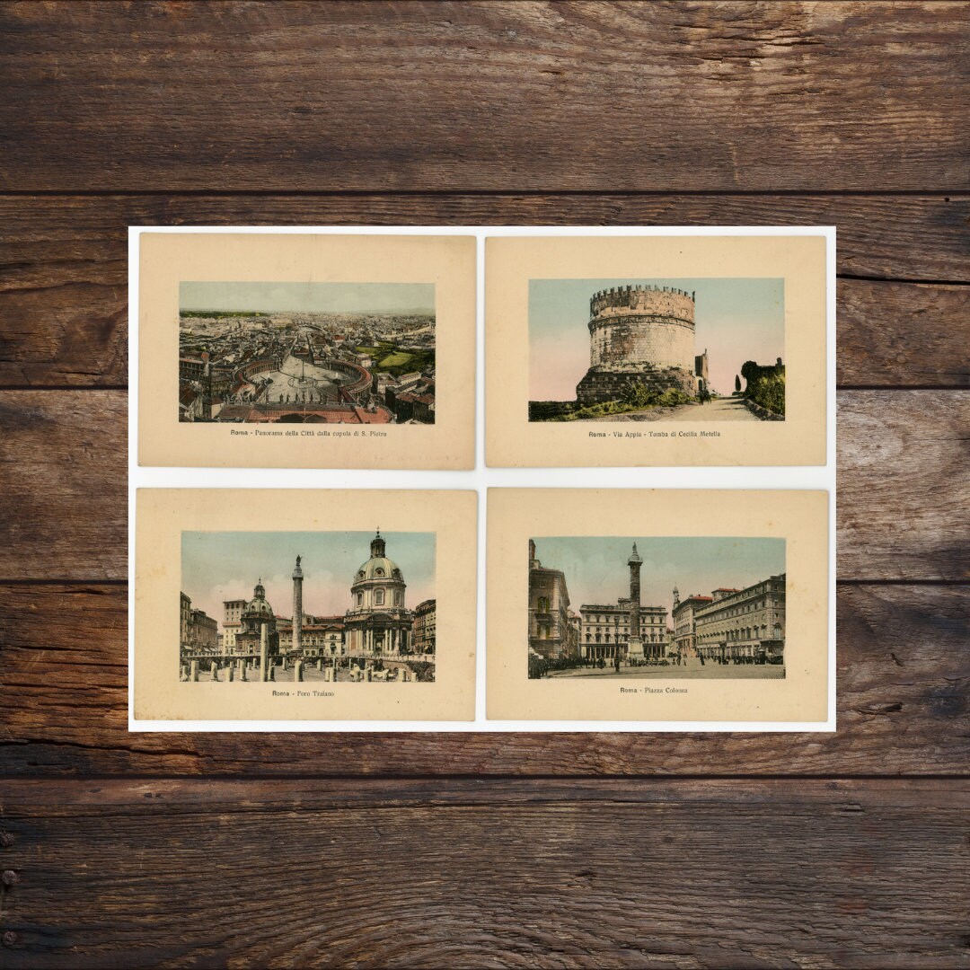 1940's Rome Postcards Set 2 Digital Download 1200 DPI Vintage WW2 Roman ...