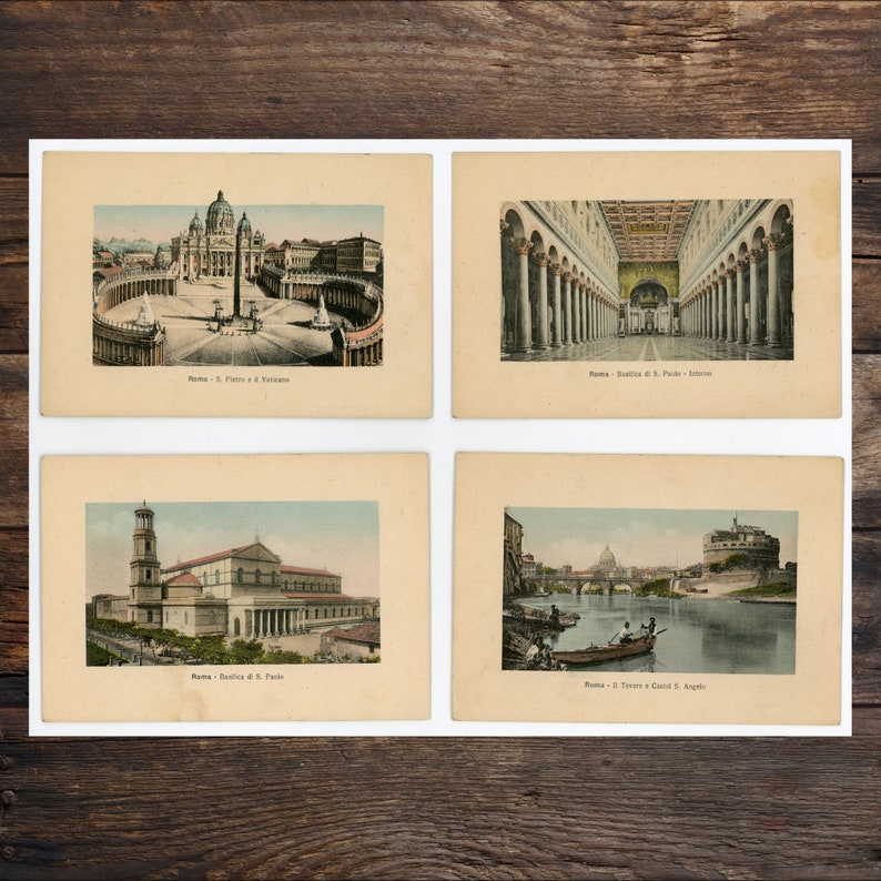 1940's Rome Postcards Set 2 Digital Download 1200 DPI Vintage WW2 Roman ...