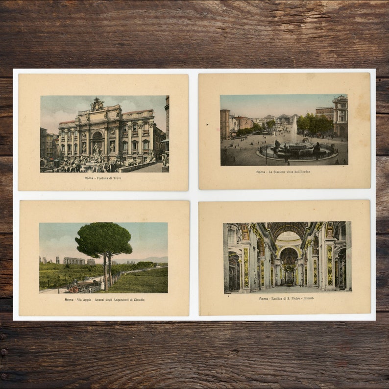 1940's Rome Postcards Set 2 Digital Download 1200 DPI Vintage WW2 Roman ...