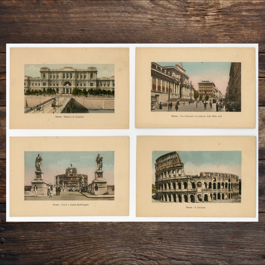 1940's Rome Postcards Set 2 Digital Download 1200 DPI Vintage WW2 Roman ...