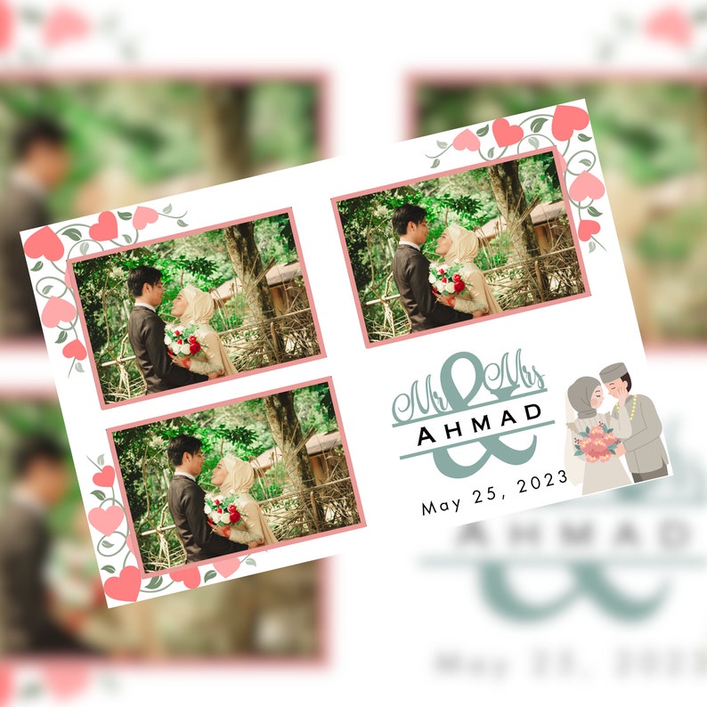 Muslim Wedding Photo Booth Template | Hijab & Islam Theme | Editable ...