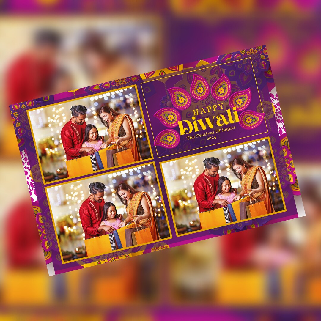 Editable Diwali Photobooth Template | Customizable Canva Design | 4x6 ...