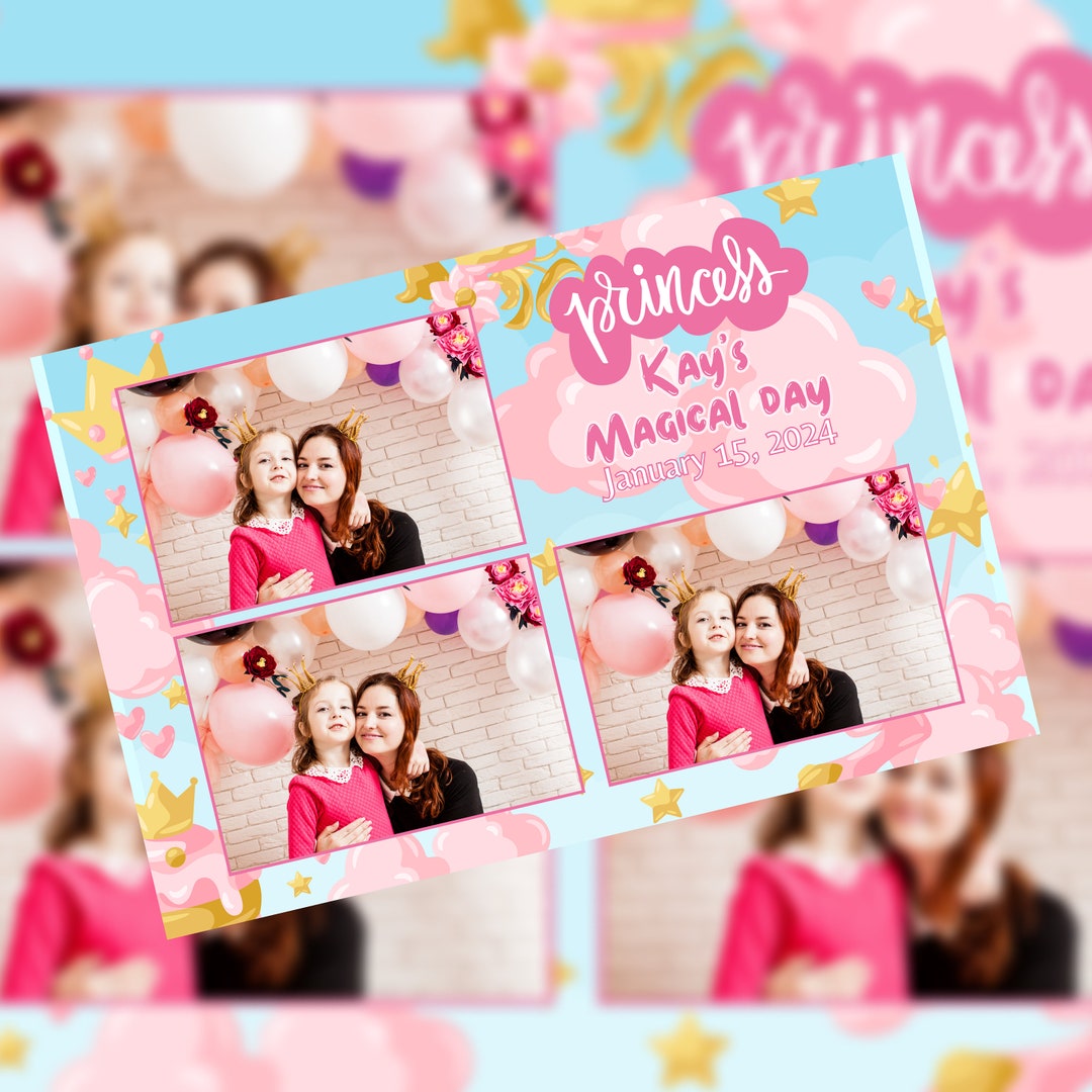 Princess Magical Day: Princess Theme | 4x6 Photo Booth Template ...