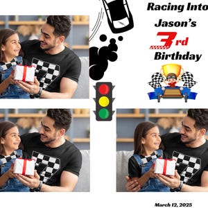 Race Car Theme | 4x6 Photo Booth Template | Editable Canva Template ...