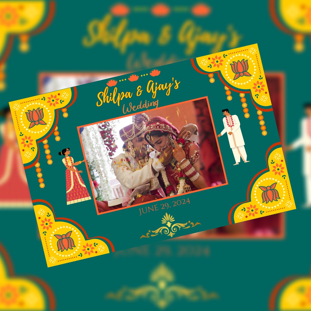 Indian Wedding Photo Booth Template Hindu Desi Punjabi Theme Editable ...