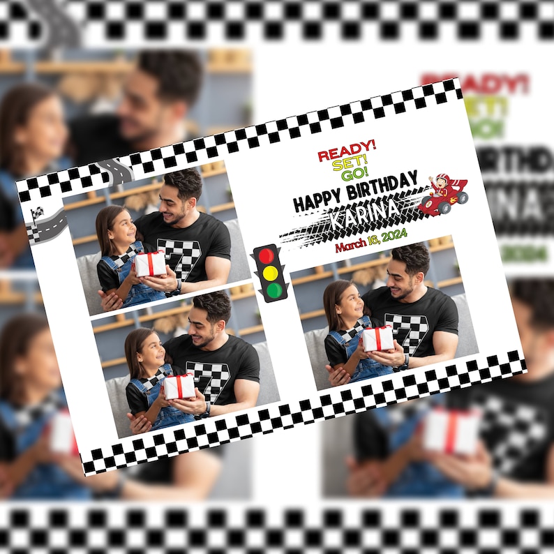 Ready Set Go: Race Car Theme 4x6 Photo Booth Template Editable Canva ...