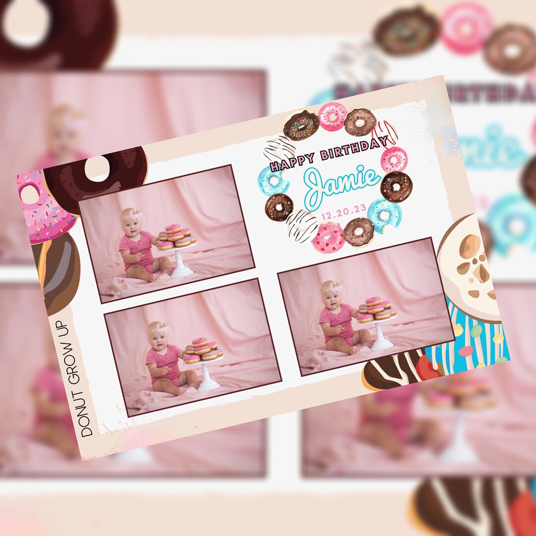 Donut Grow Up: Donut Theme | 4x6 Photo Booth Template | Editable Canva ...