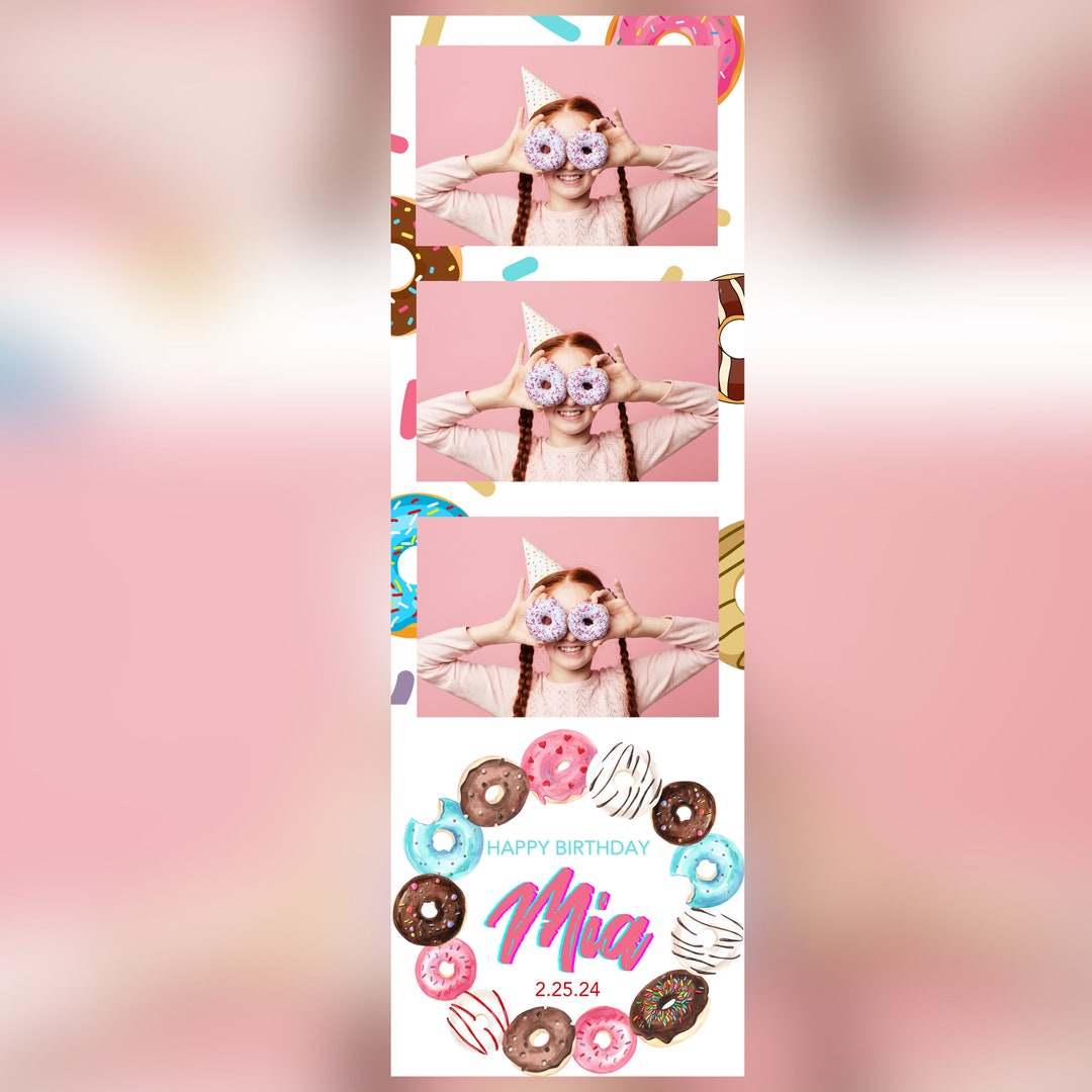 Donut Grow Up: Donut Theme | 2x6 Photo Booth Template | Editable Canva ...