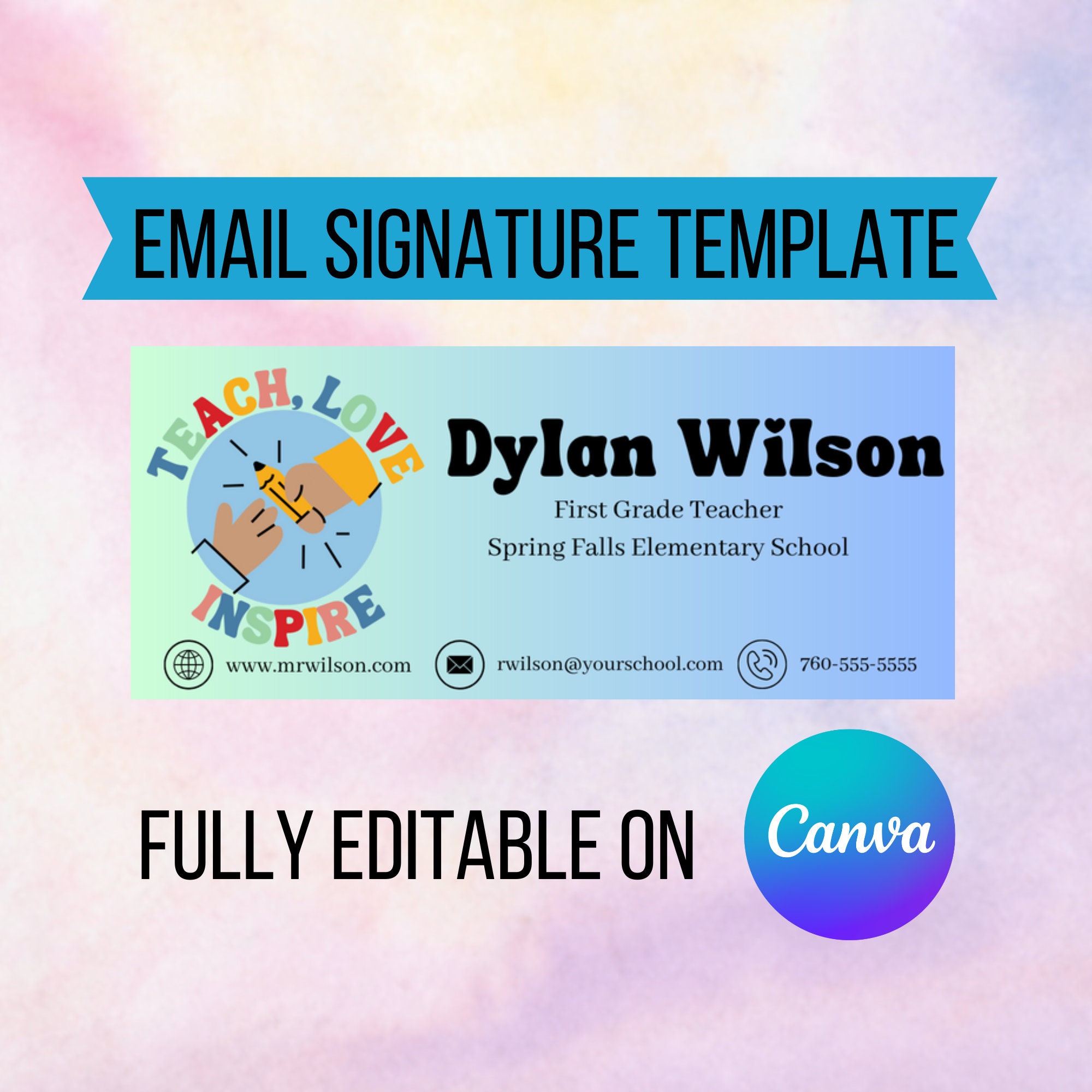 Teacher Email Signature, Email Template, Email Signature Teacher, Email ...