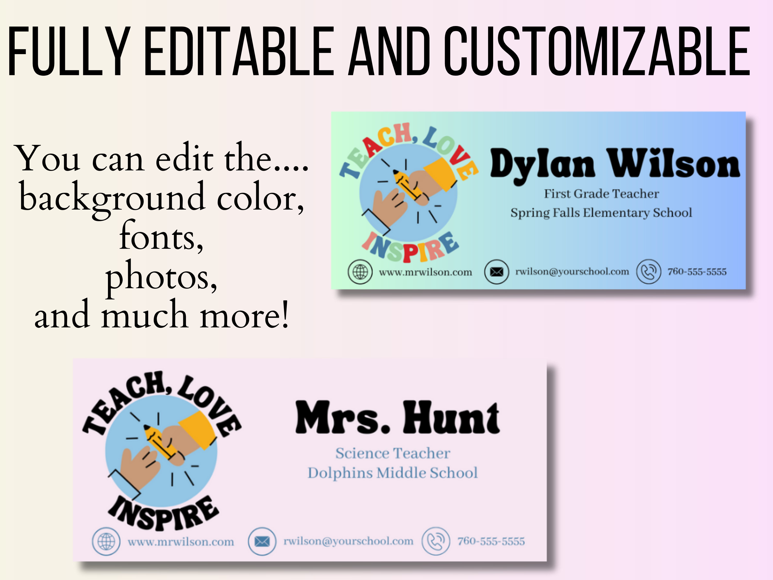 Teacher Email Signature, Email Template, Email Signature Teacher, Email ...