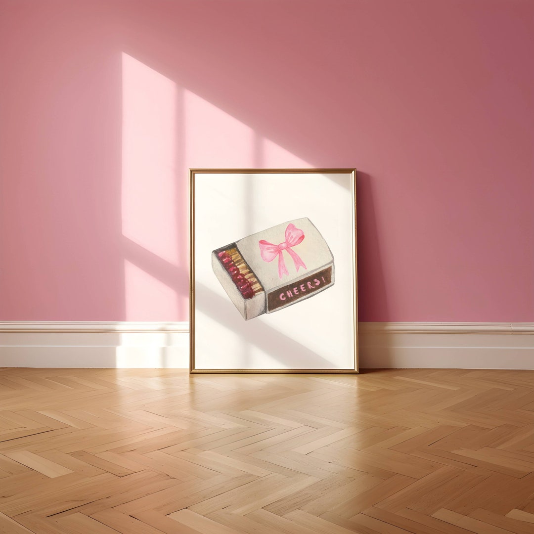 Coquette Room Decor, Balletcore Wall Art, Watercolor Bow Print, Pink ...