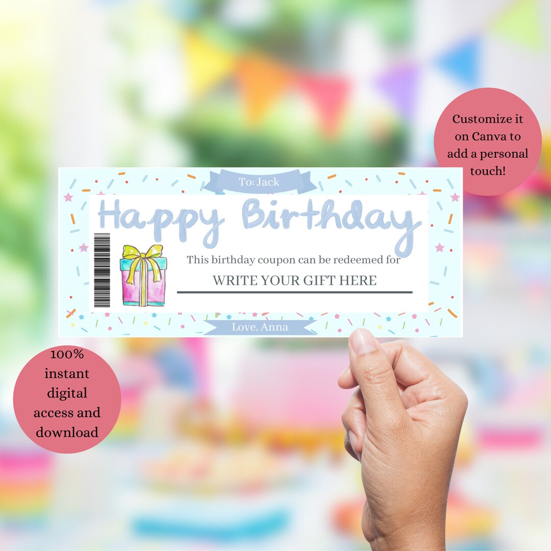 Printable Birthday Coupons, Birthday Coupon for Him, Birthday Coupons ...