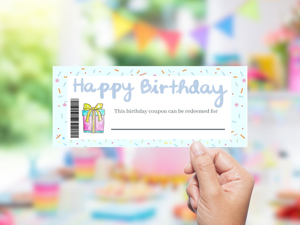 Printable Birthday Coupons, Birthday Coupons, Birthday Coupons Kids ...
