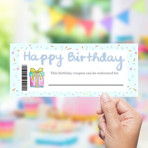 Printable Birthday Coupons, Birthday Coupons, Birthday Coupons Kids ...