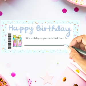 Printable Birthday Coupons, Birthday Coupons, Birthday Coupons Kids ...